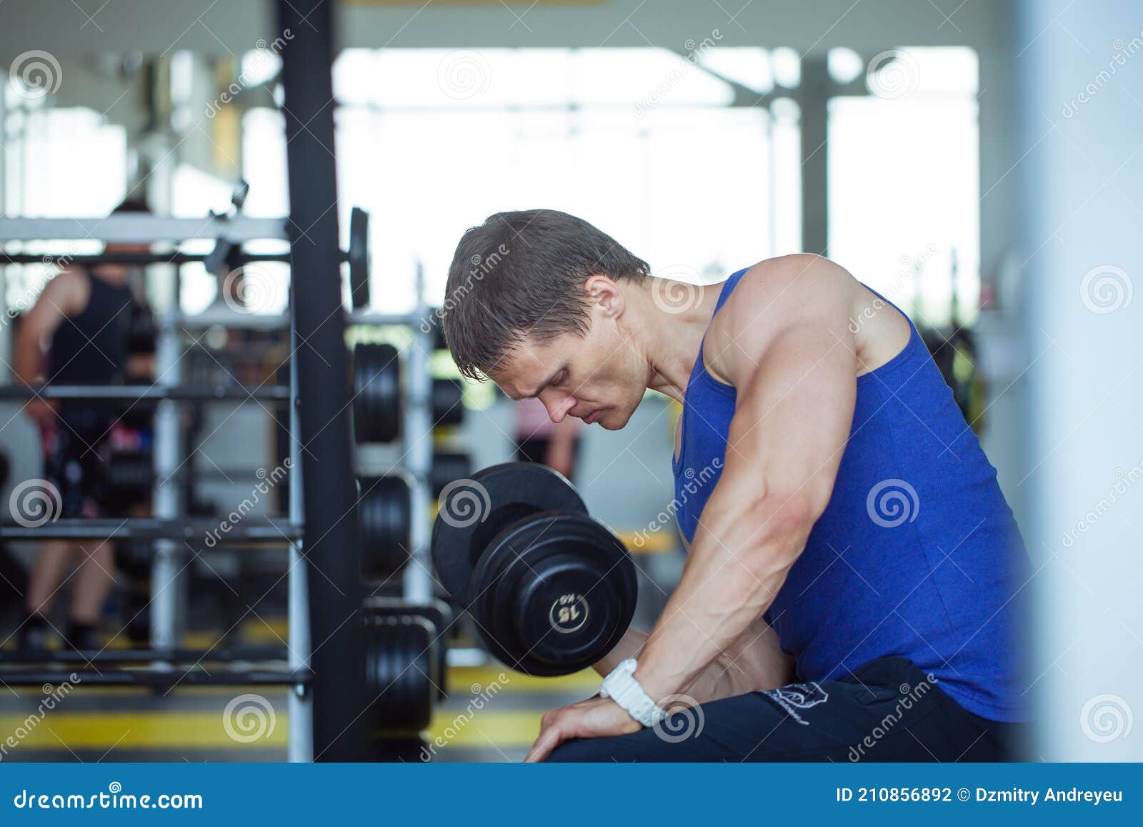Strong Bodybuilder Exercising in a Gym Stock Photo - Image of lifestyle ...