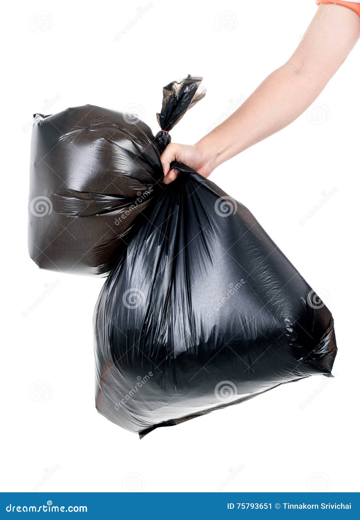 Strong Man Carry Garbage in Bag for Eliminate Stock Image - Image of ...
