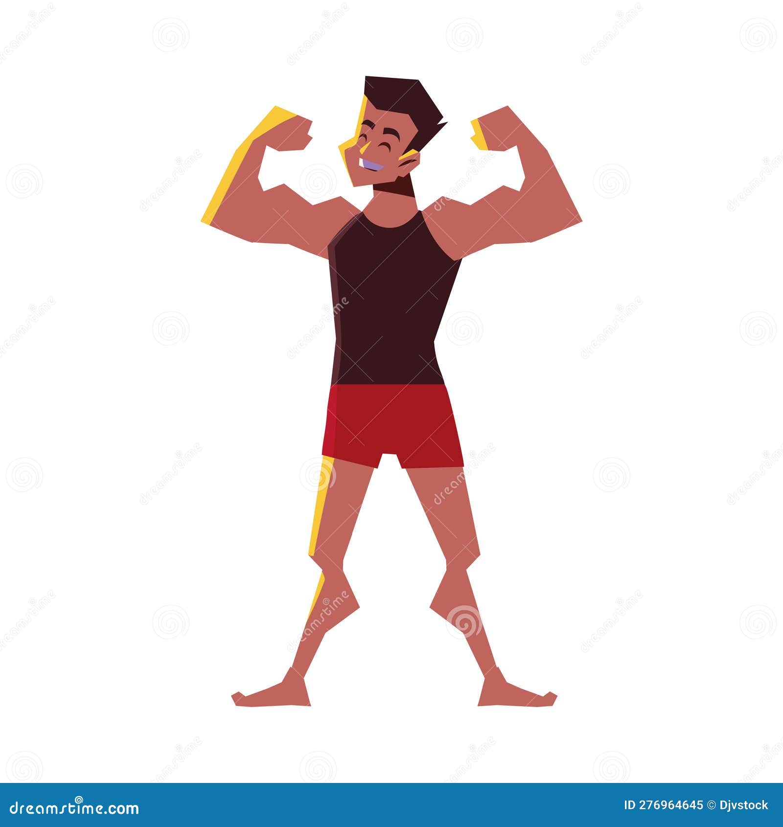 Strong man character stock vector. Illustration of bodybuilding - 276964645