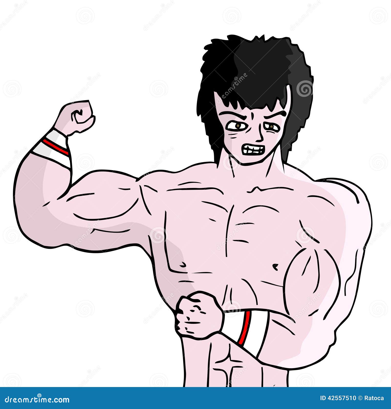 Strong man stock vector. Illustration of cartoon, funny - 42557510
