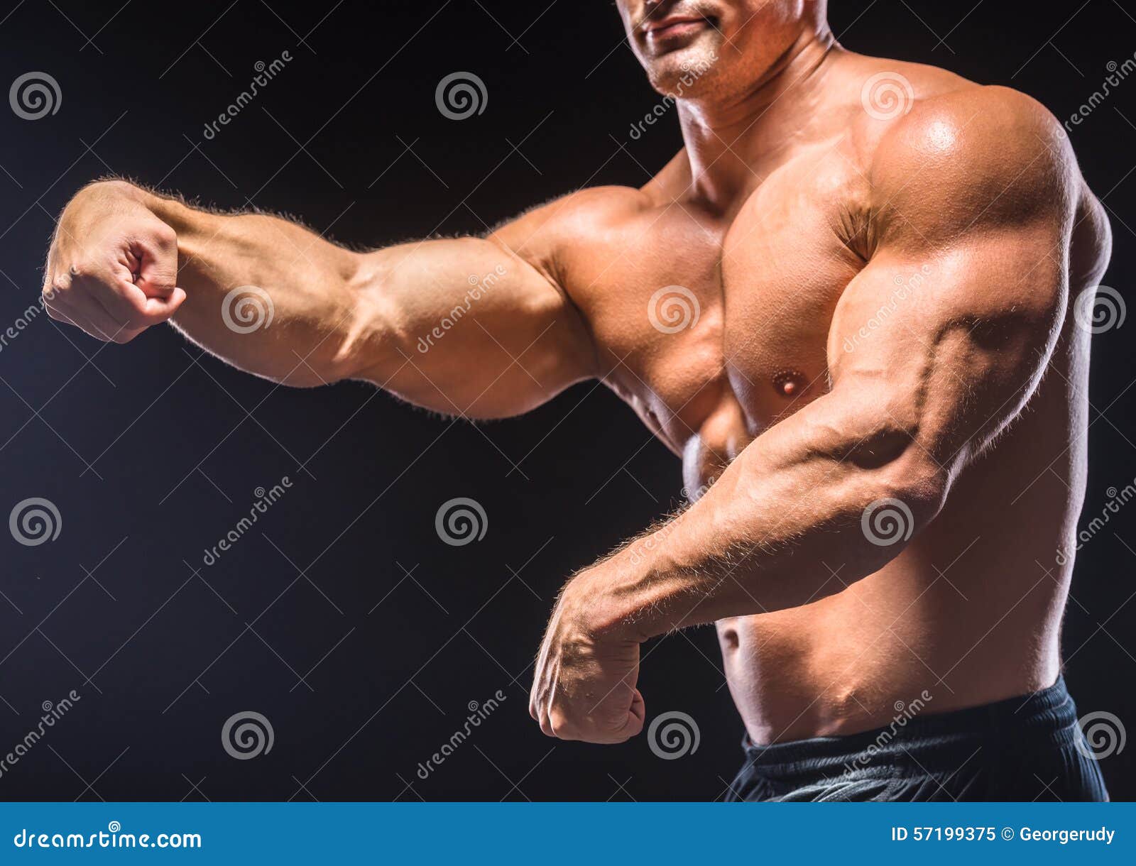 Strong man stock image. Image of model, muscular, healthy - 57199375