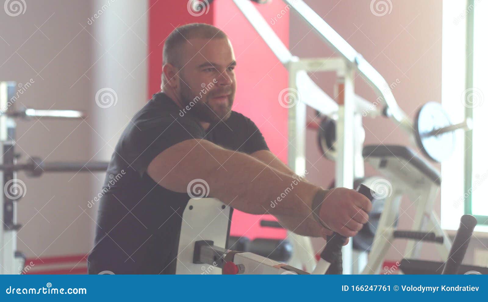 Strong Muscular Man Does Different Kind of Exercises Stock Video ...