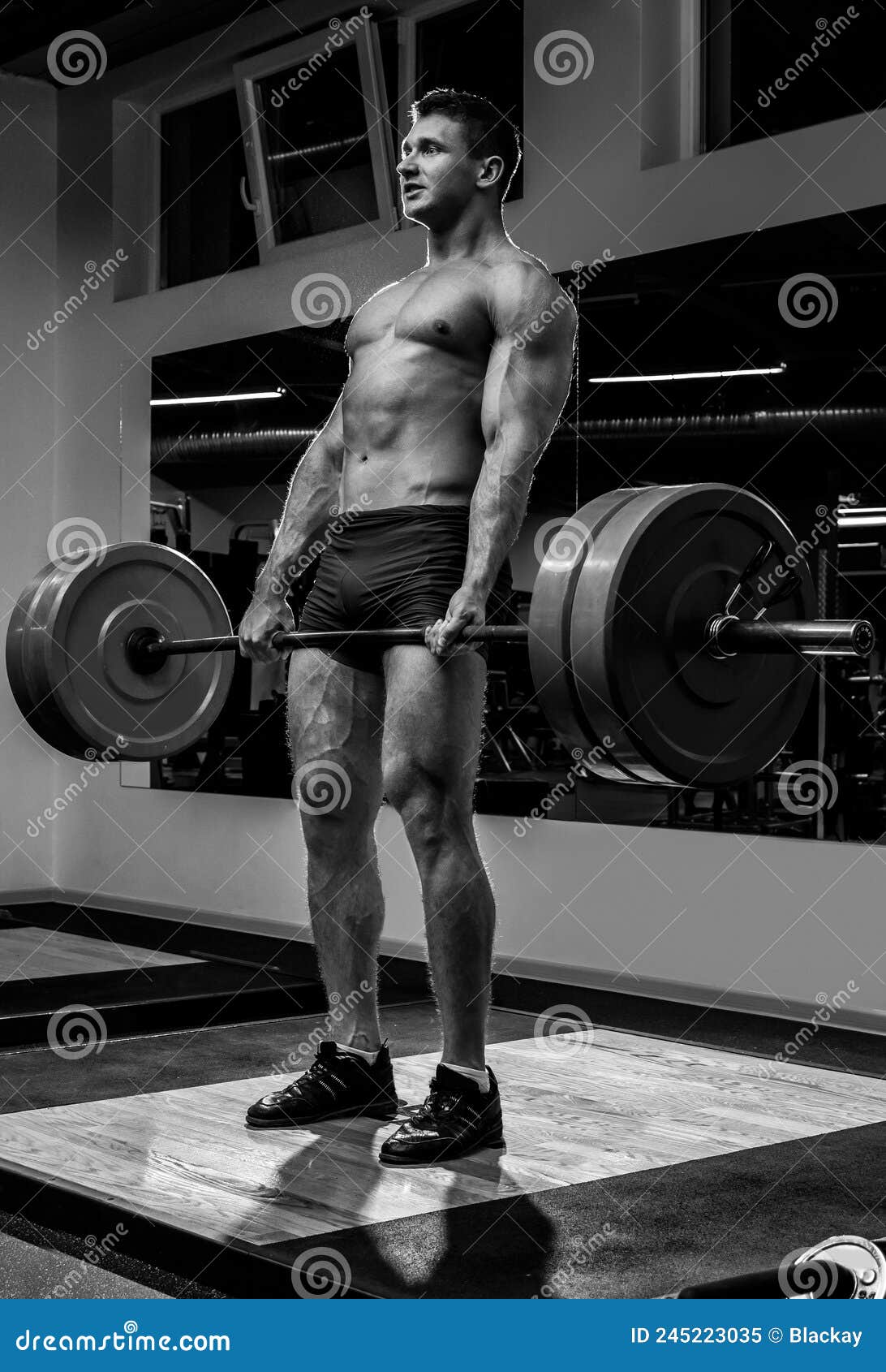 Strong Man Doing Deadlift Exercise in the Gym Stock Image - Image of ...