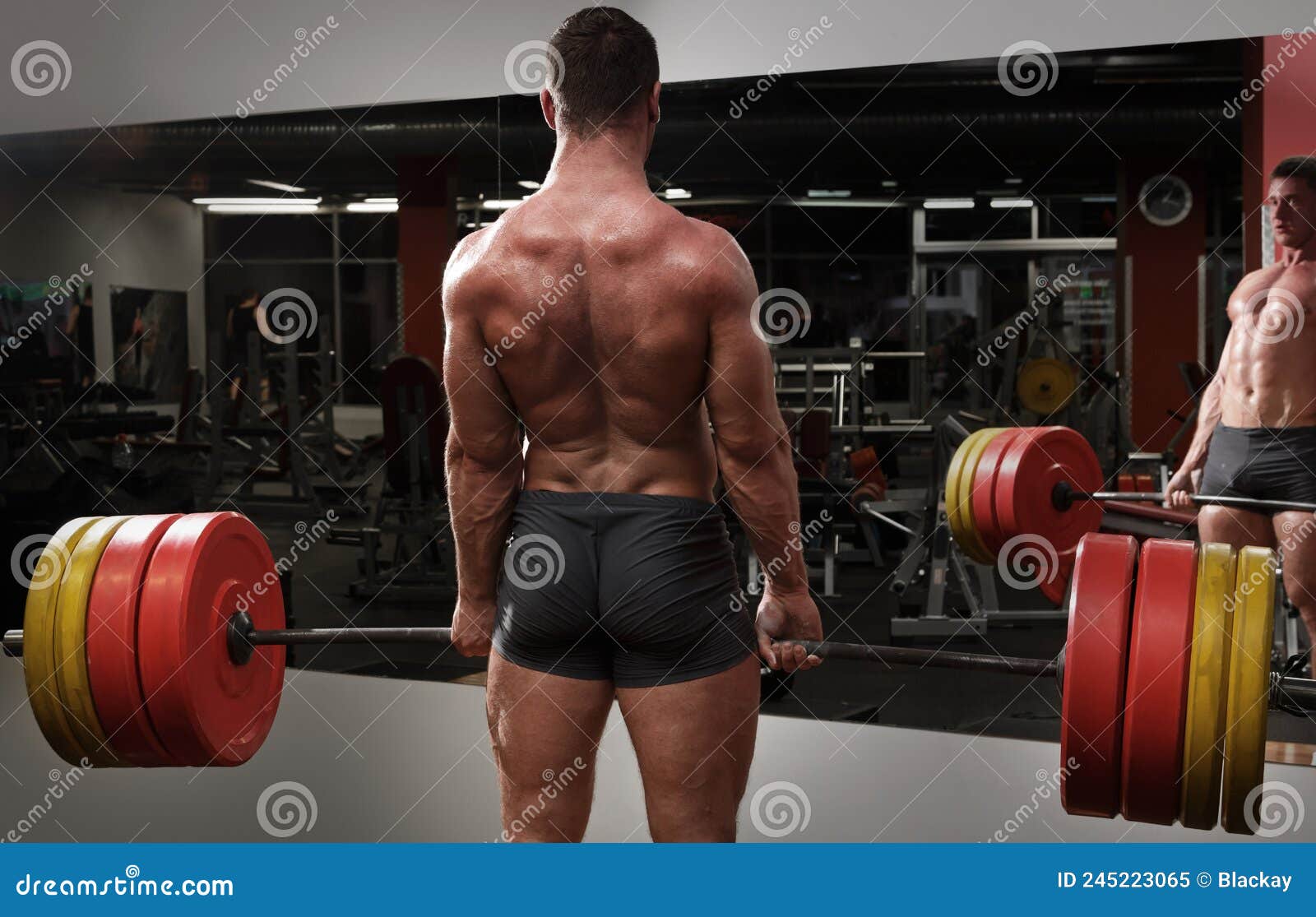 Strong Man Doing Deadlift Exercise in the Gym Stock Image - Image of ...