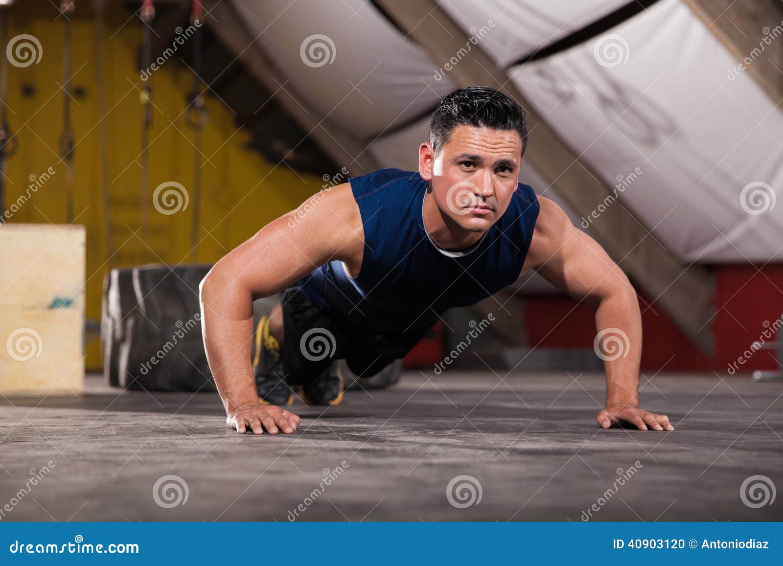 Strong man doing push ups stock photo. Image of concentration - 40903120