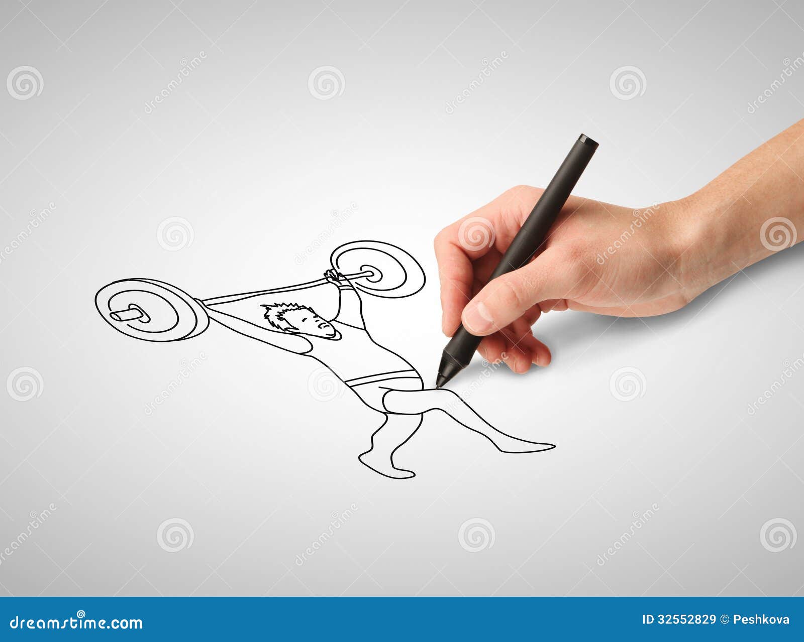 Strong man stock image. Image of barbell, cheerful, iron - 32552829