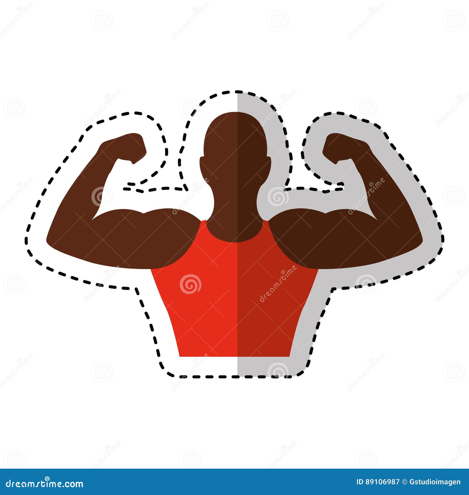 Strong Man Human Figure Cartoon Vector | CartoonDealer.com #89106987