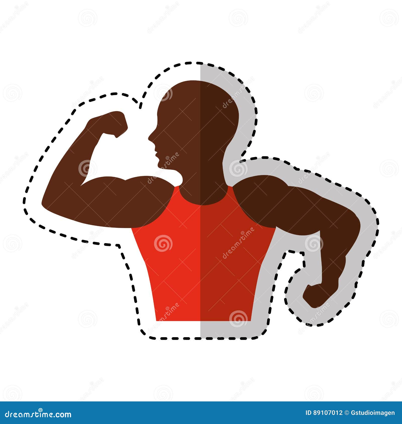 Strong Man Human Figure Vector Illustration | CartoonDealer.com #89107012