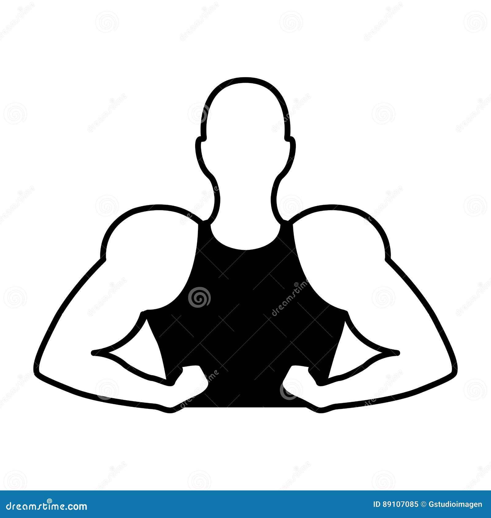 Strong man human figure stock vector. Illustration of bodybuilding ...