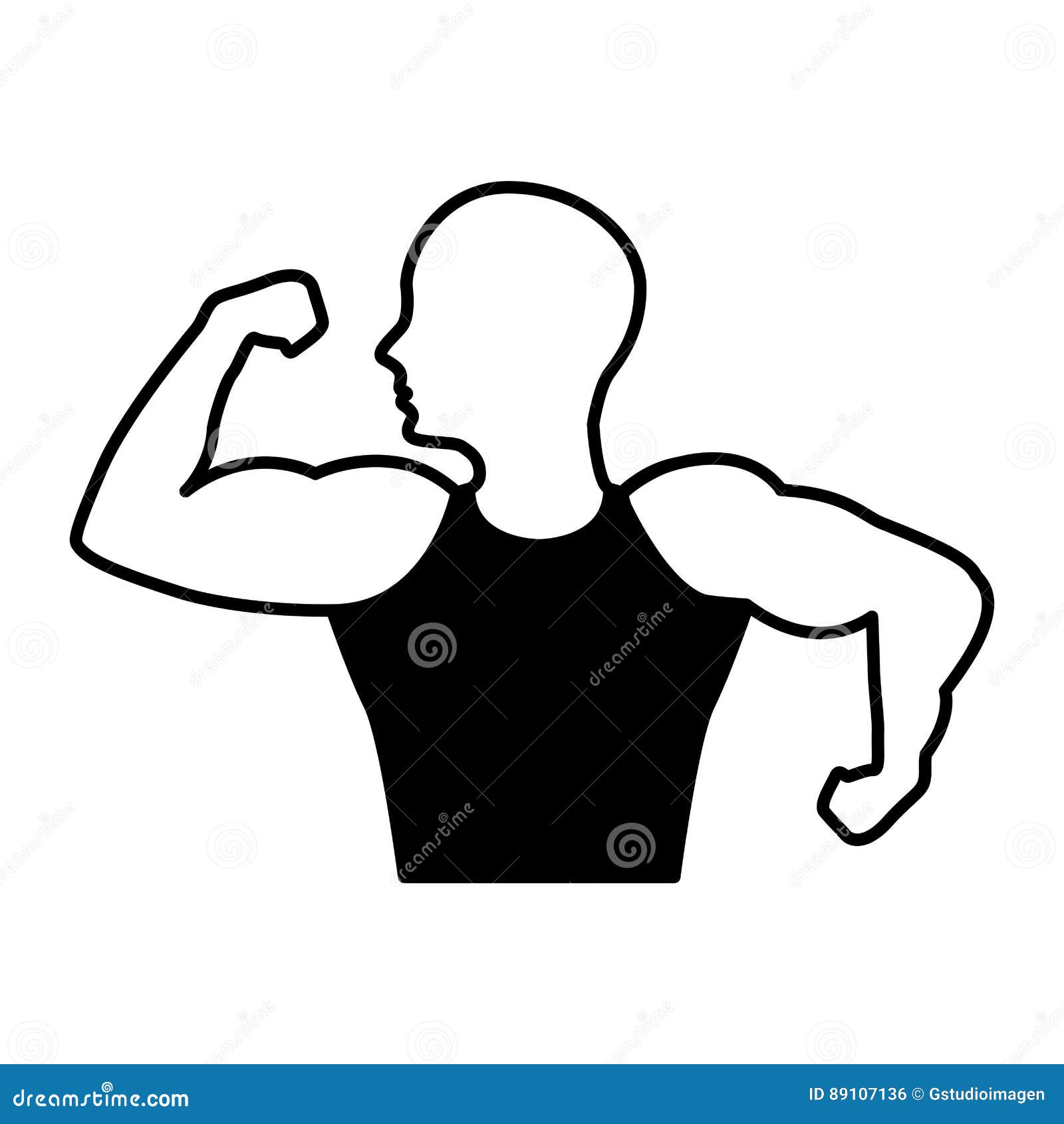 Strong man human figure stock vector. Illustration of human - 89107136