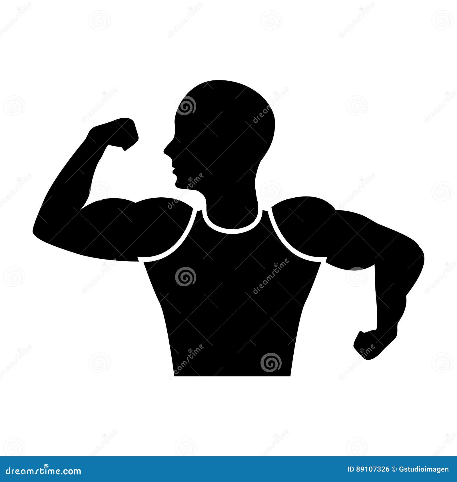 Strong man human figure stock vector. Illustration of bicep - 89107326