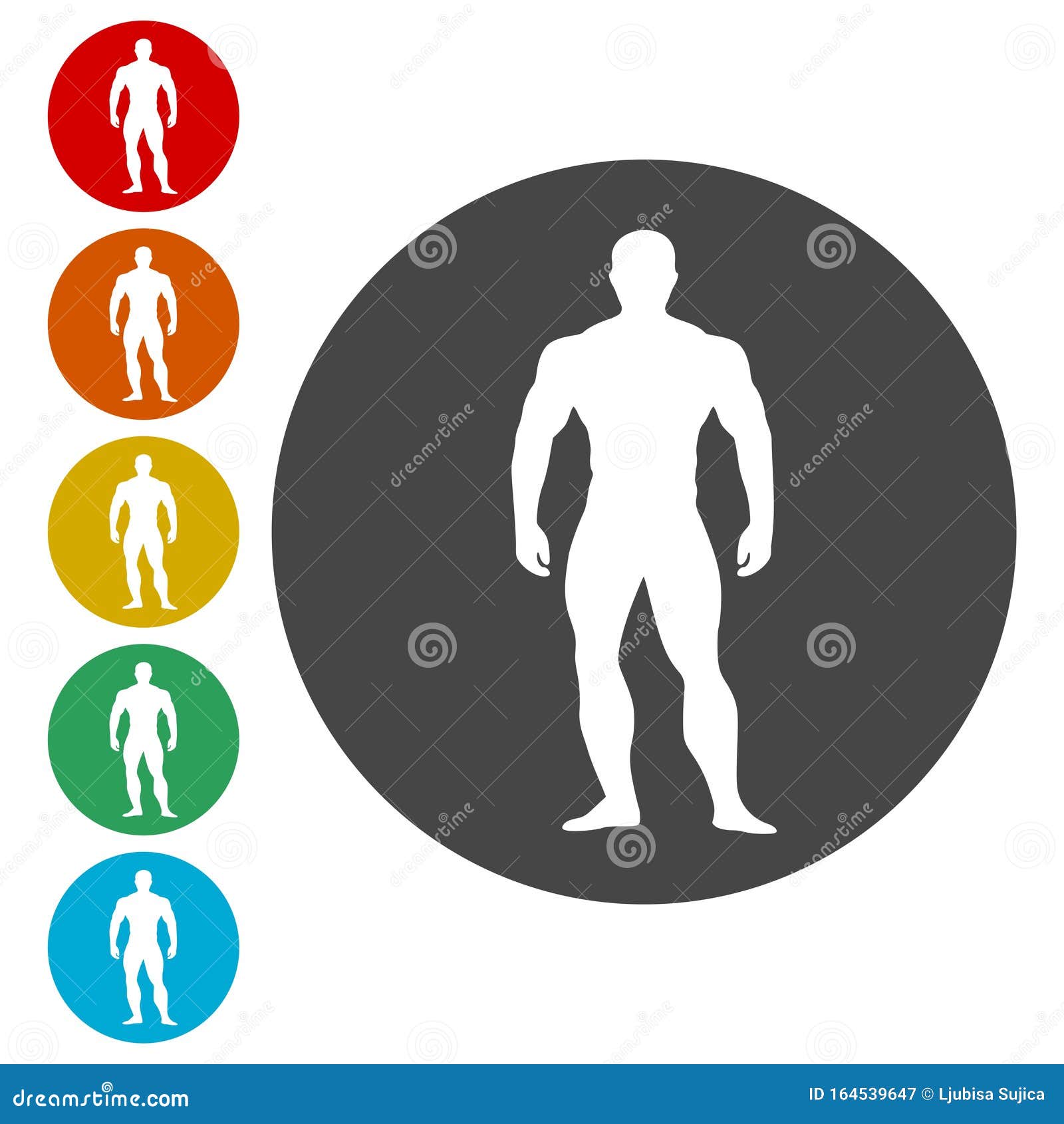 Strong Man Icons Set - Vector Illustration Stock Vector - Illustration ...