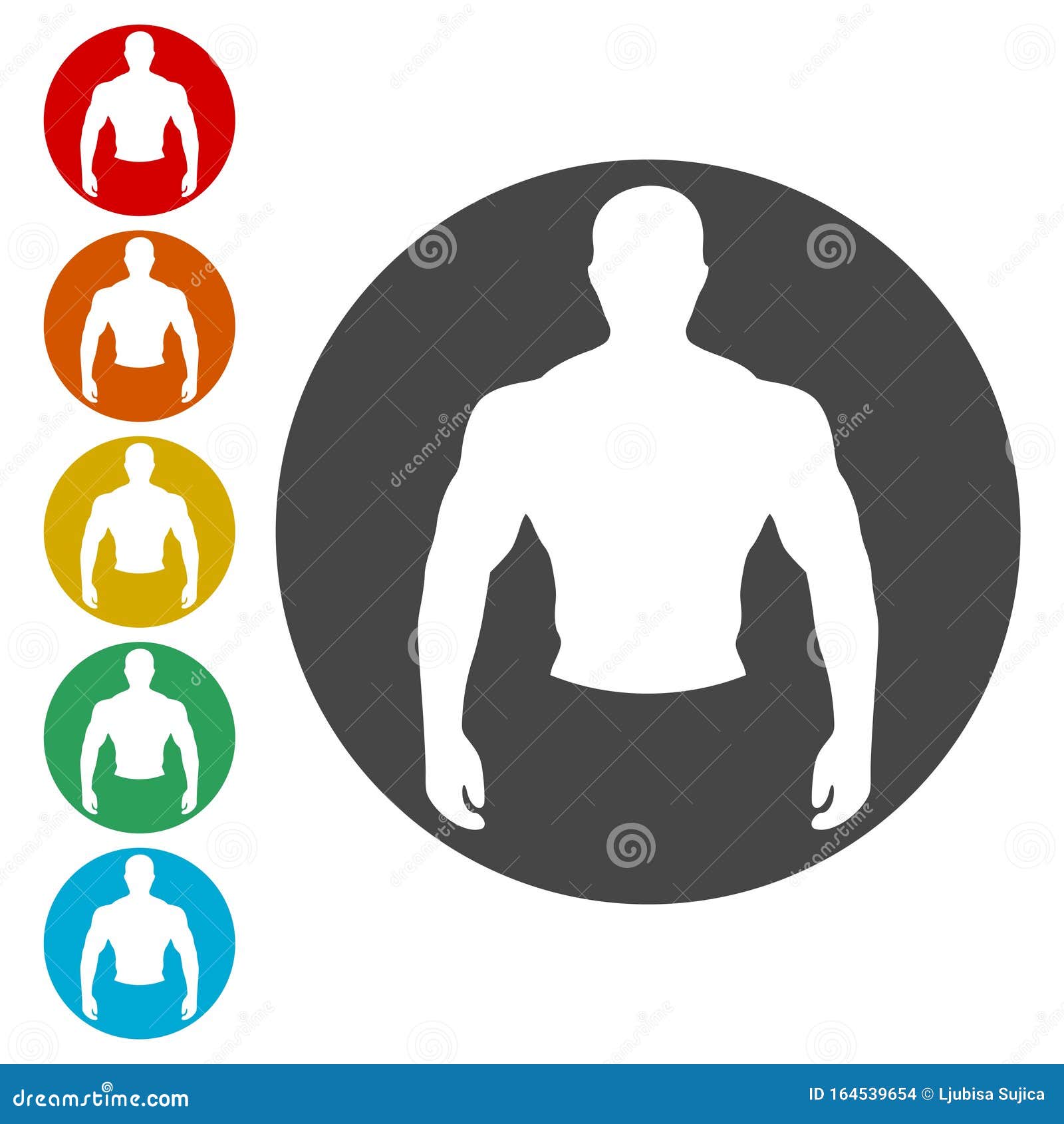 Strong Man Icons Set - Vector Illustration Stock Vector - Illustration ...