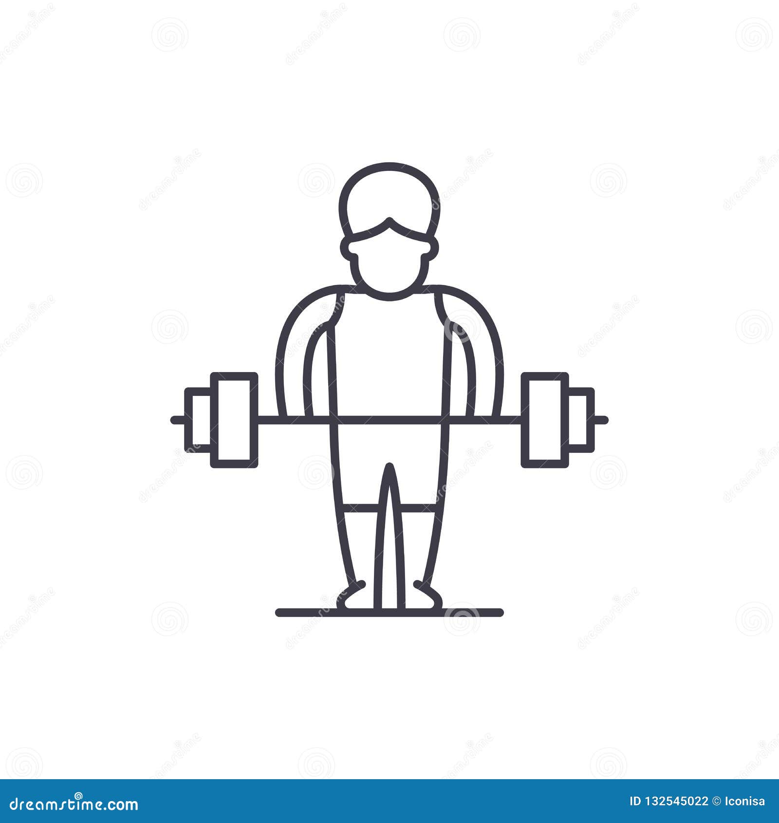 Strong Man Line Icon Concept. Strong Man Vector Linear Illustration ...