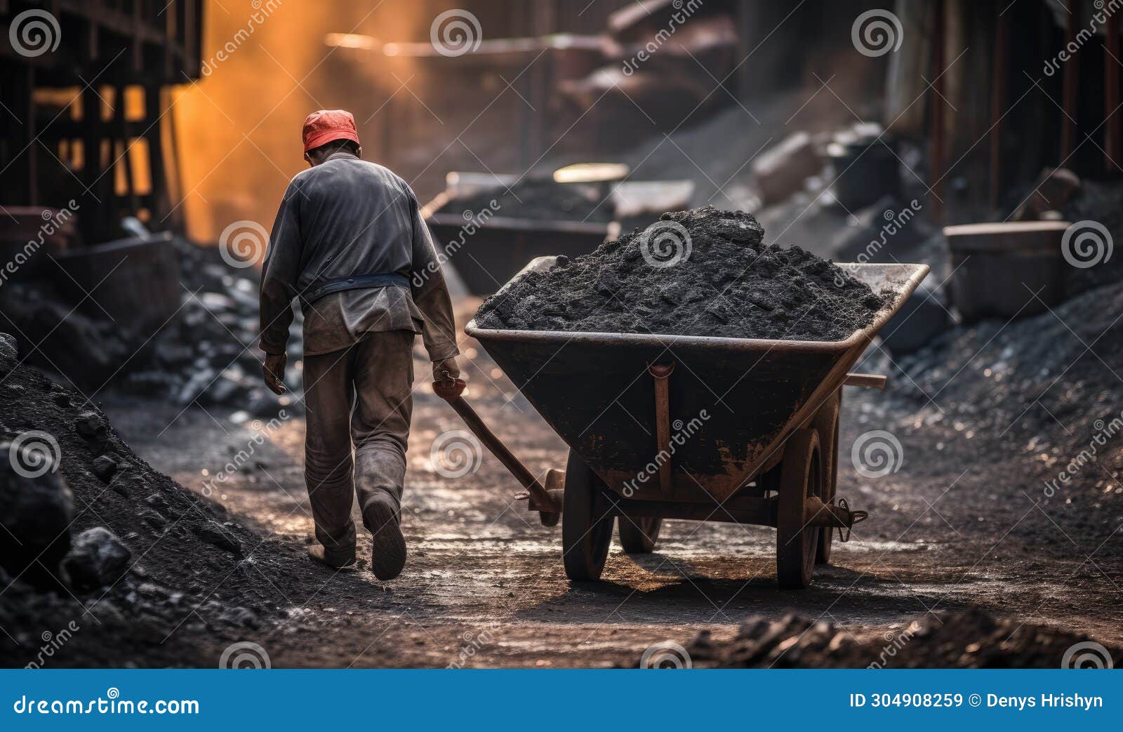 A Strong Man Moving Heavy Load with Determination Stock Image - Image ...