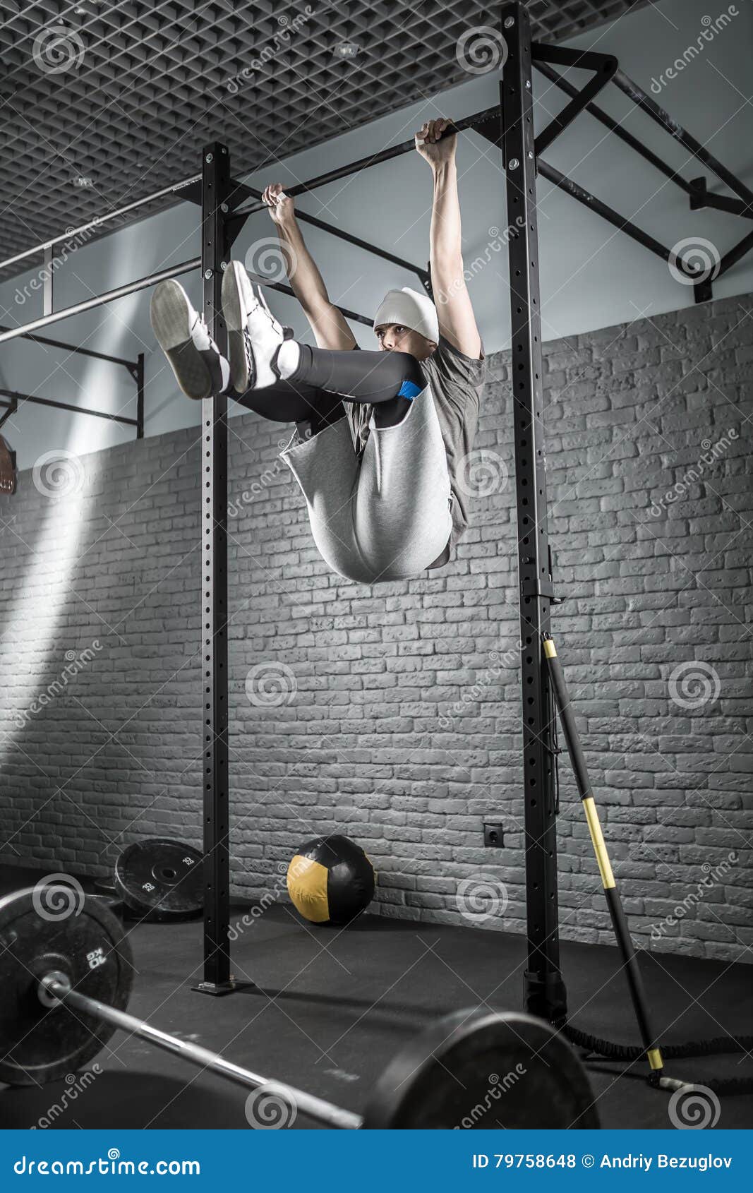 Strong man pull-up workout stock photo. Image of caucasian - 79758648