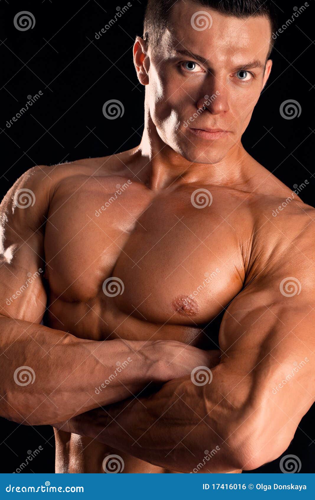 Strong Man with Relief Body Looking at Camera Stock Photo - Image of ...