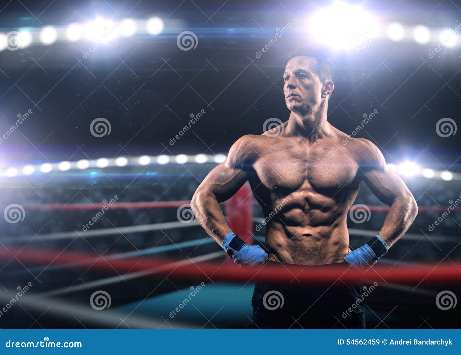 A strong man in the ring stock image. Image of body, boxing - 54562459