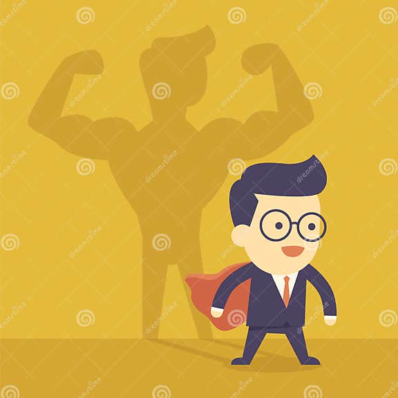 Strong man shadow stock vector. Illustration of funny - 69494696