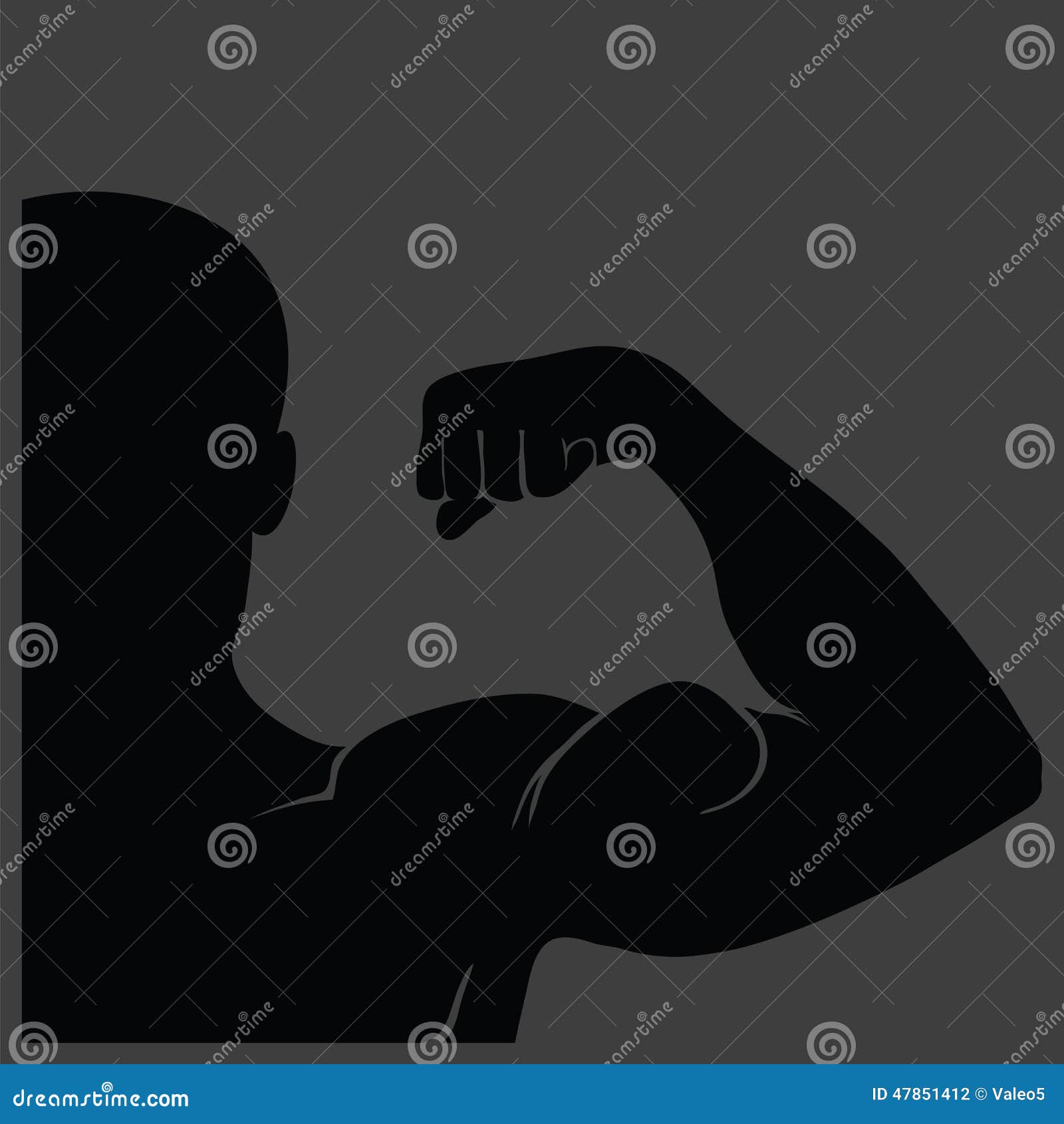 Strong man silhouette stock vector. Illustration of exercise - 47851412