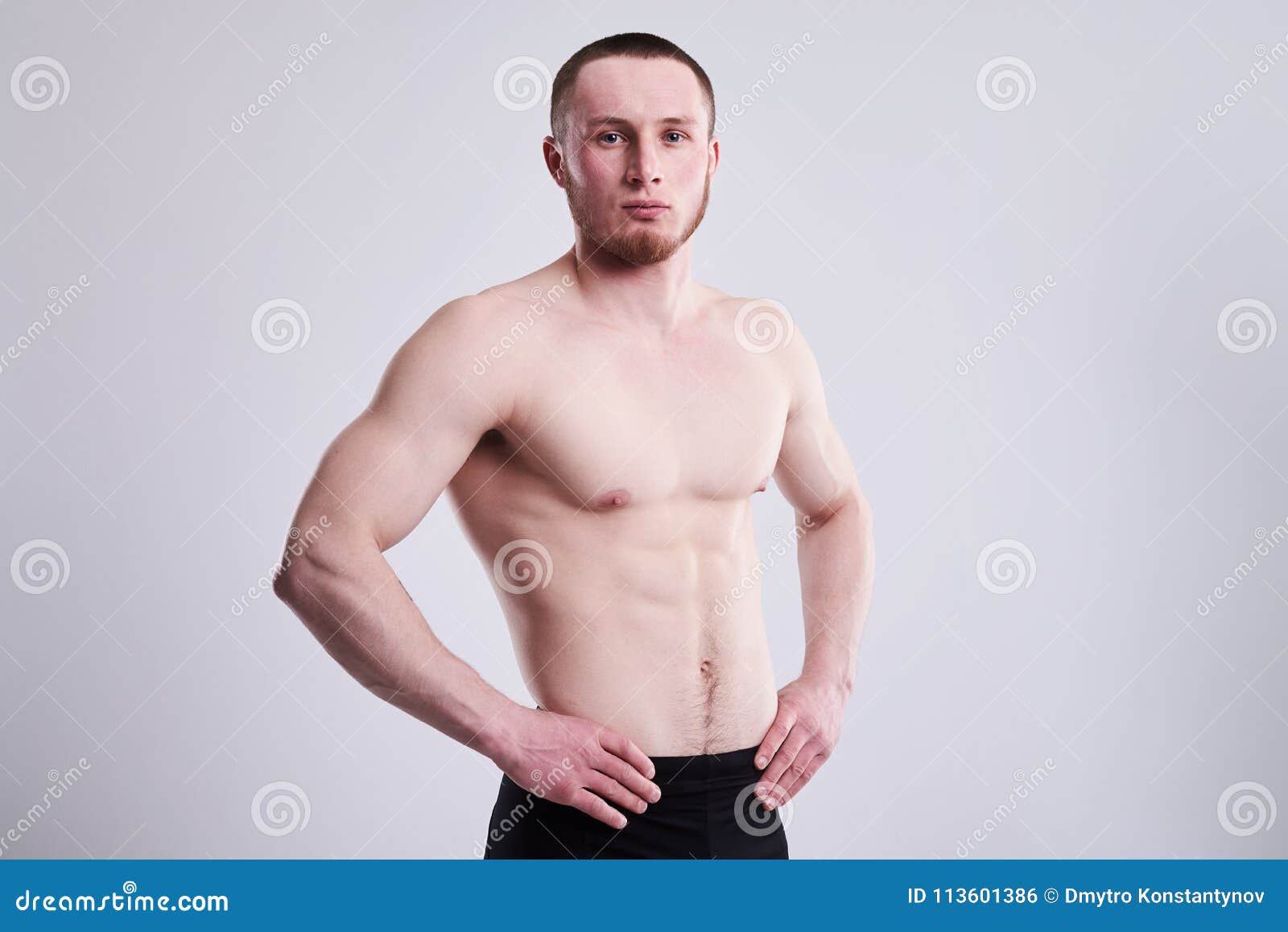 Strong man in studio stock photo. Image of human, closeup - 113601386