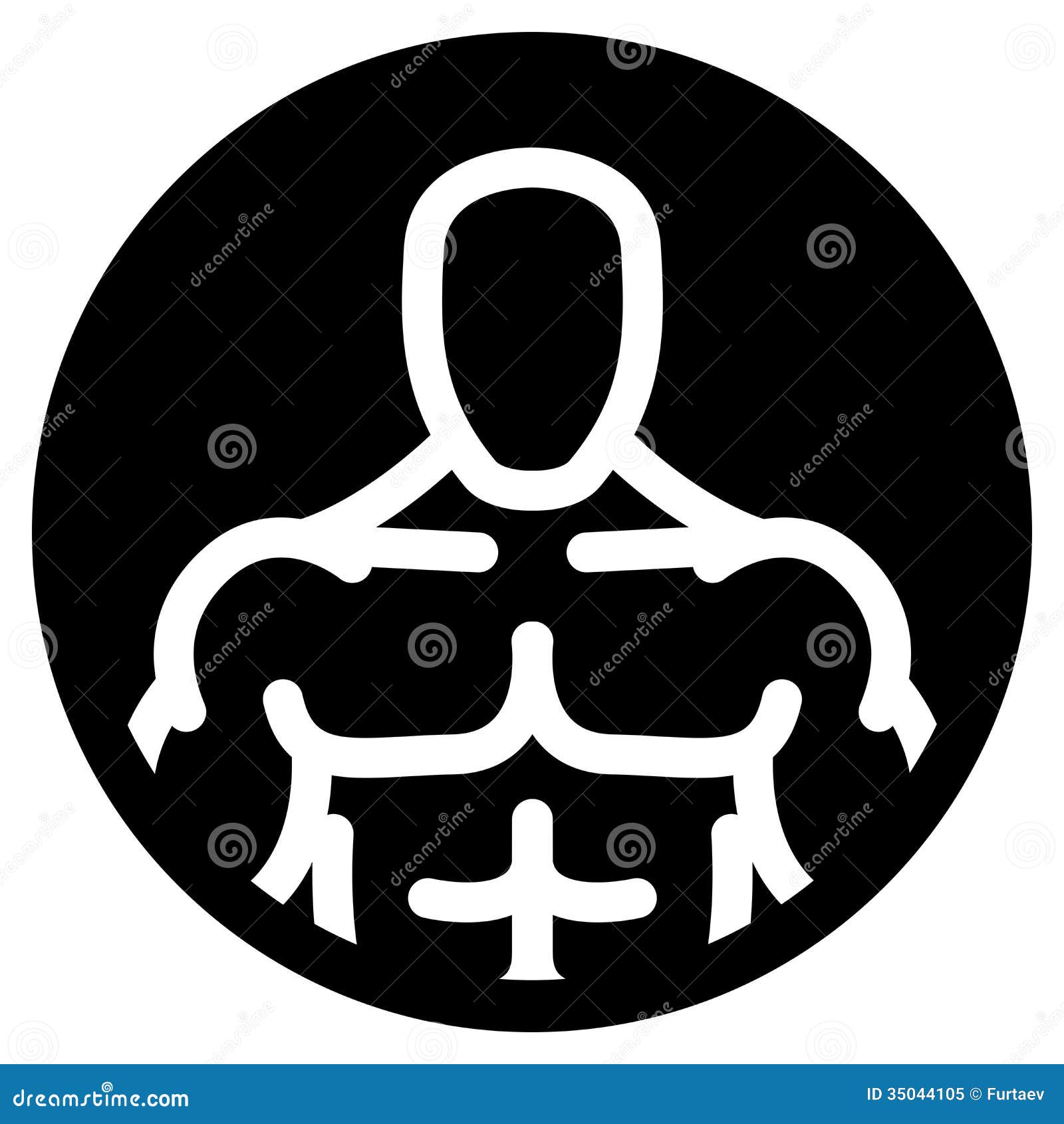 Strong Man Symbol in Black Circle Stock Vector - Illustration of strong ...