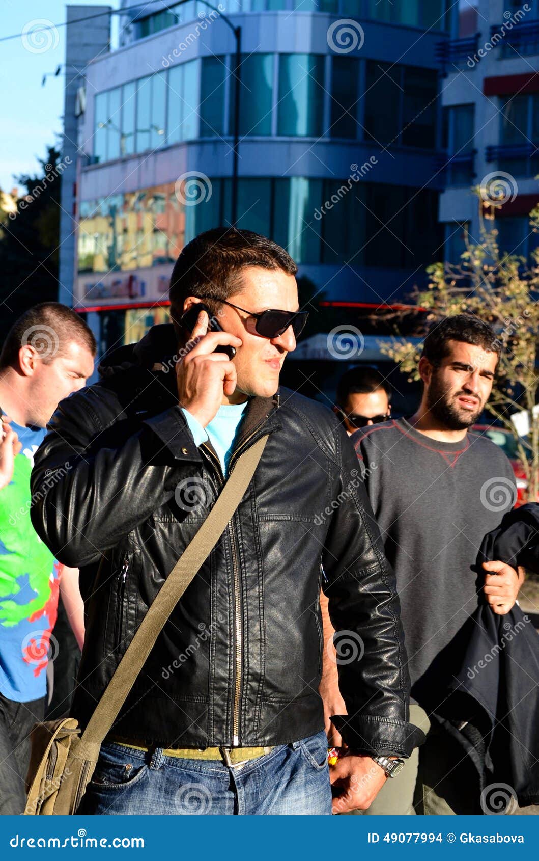 Strong Man Talking at the Phone Editorial Stock Image - Image of hand ...