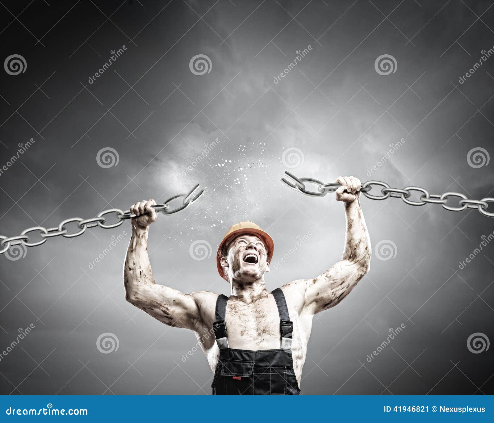 Strong man stock image. Image of metal, break, liberation - 41946821