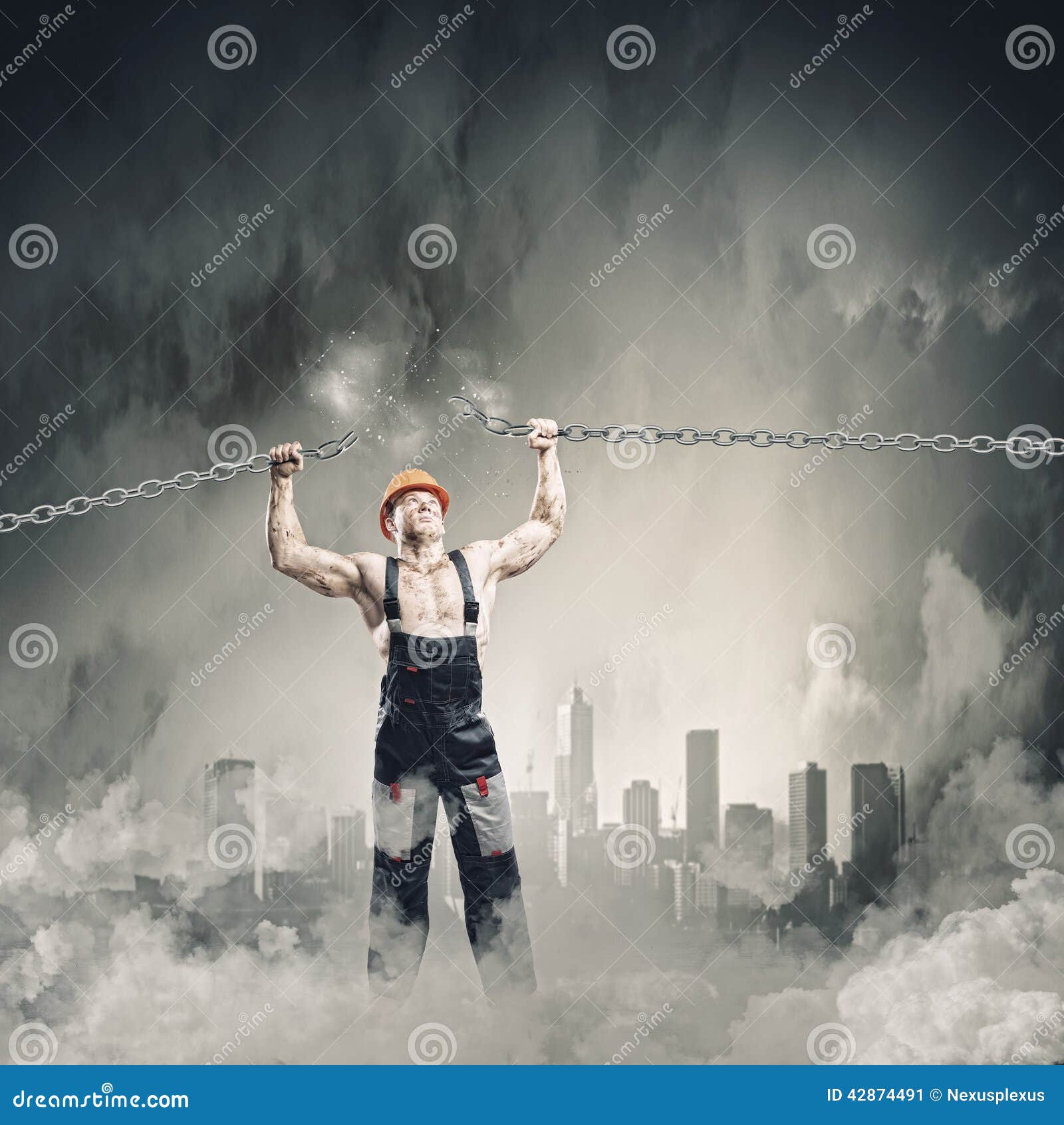 Strong man stock image. Image of physical, handsome, muscular - 42874491