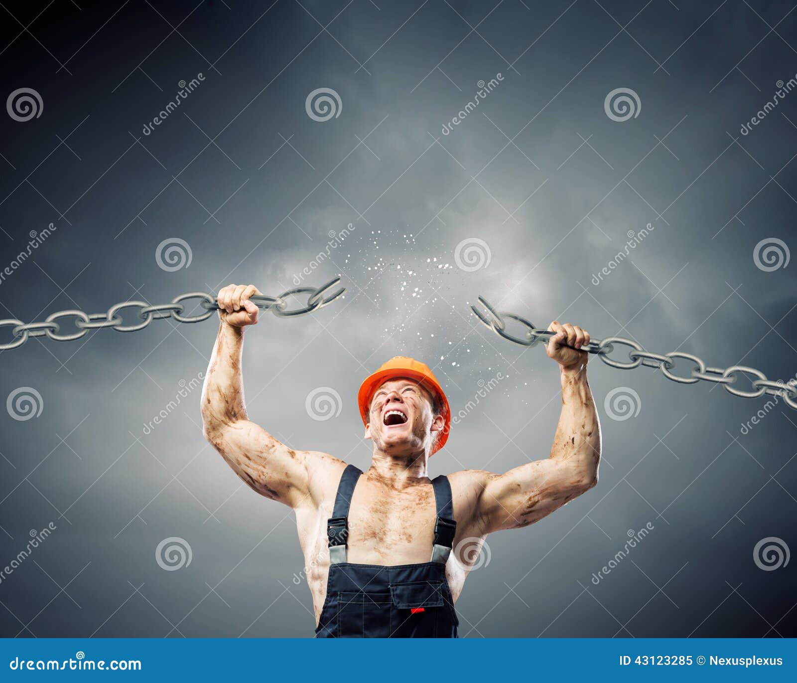Strong man stock image. Image of addiction, chain, bodybuilding - 43123285