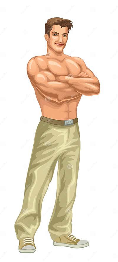 Strong man stock vector. Illustration of muscular, body - 41964569