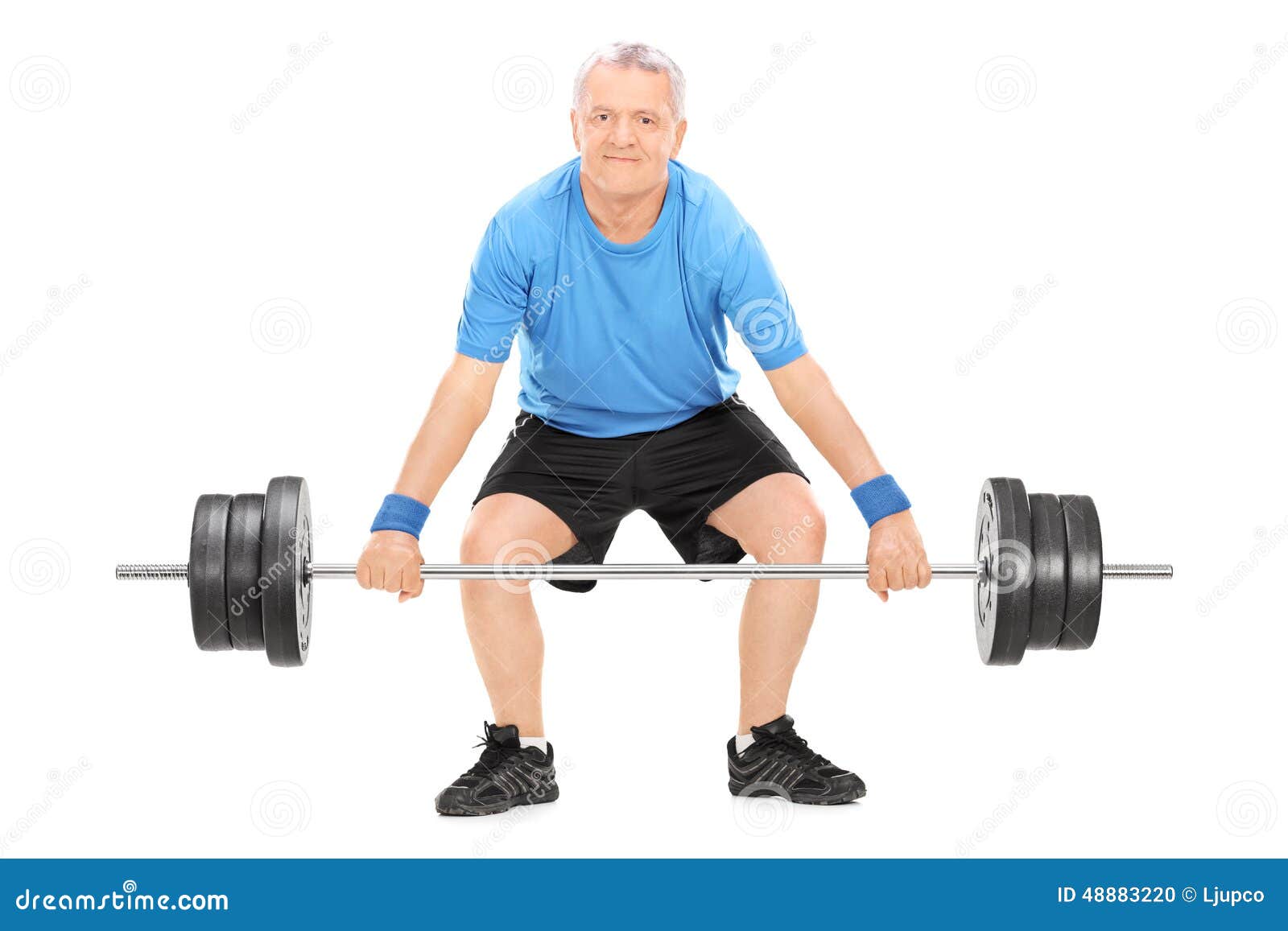 Strong Mature Man Lifting a Heavy Weight Stock Photo - Image of fitness ...