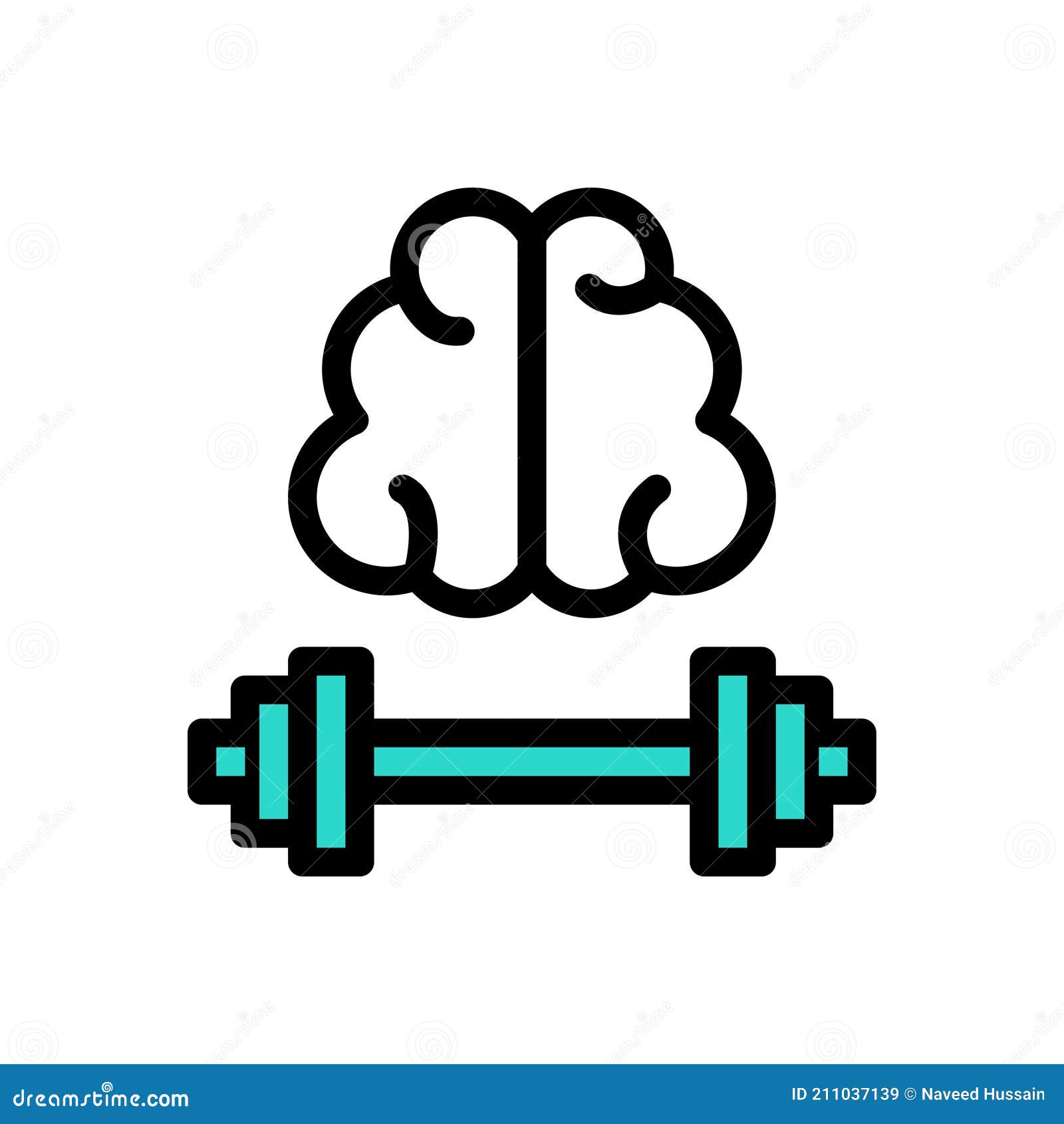 Strong mind stock vector. Illustration of muscle, brain - 211037139