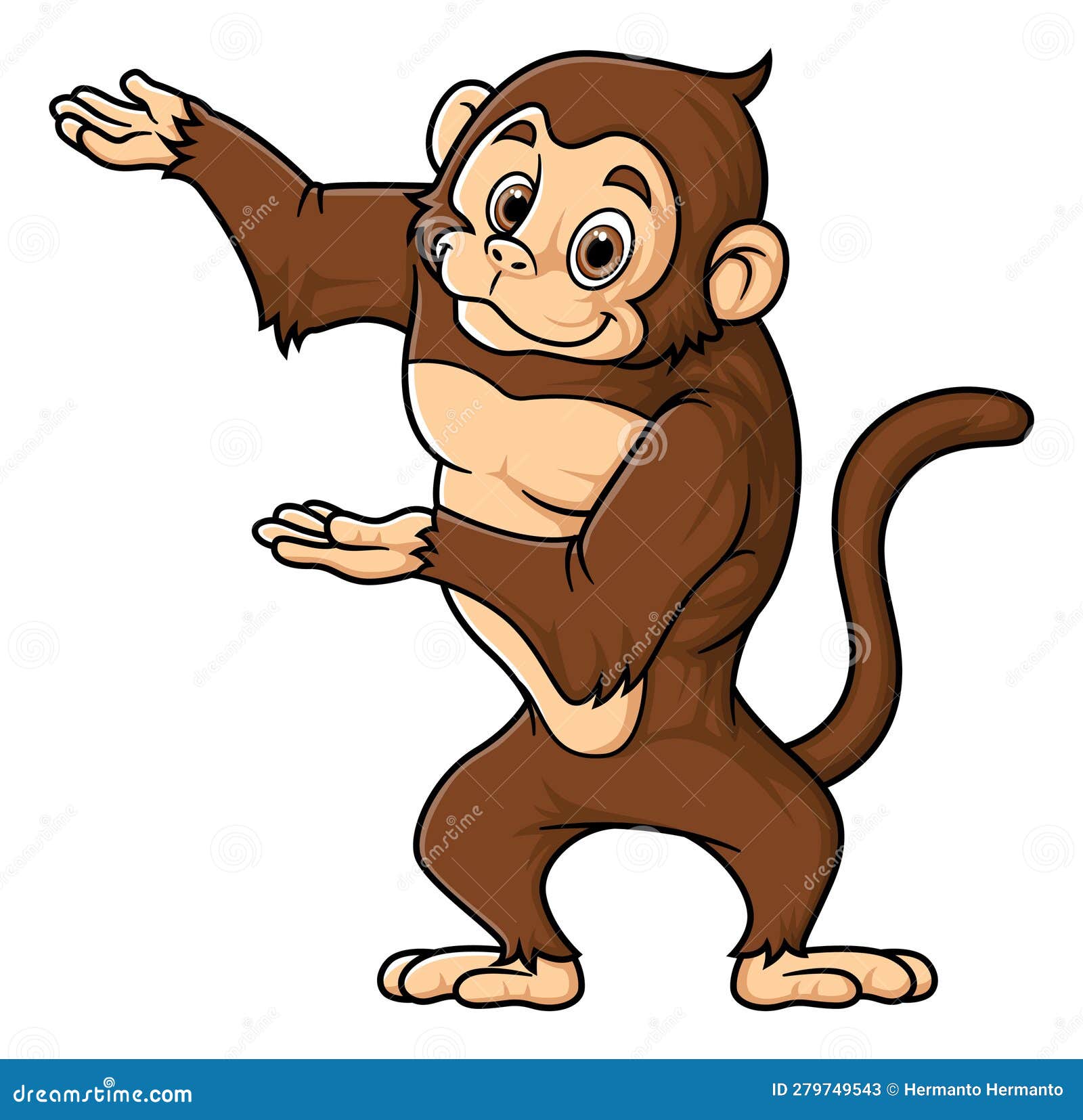 Strong Monkey Cartoon Posing Mascot Character Stock Vector ...