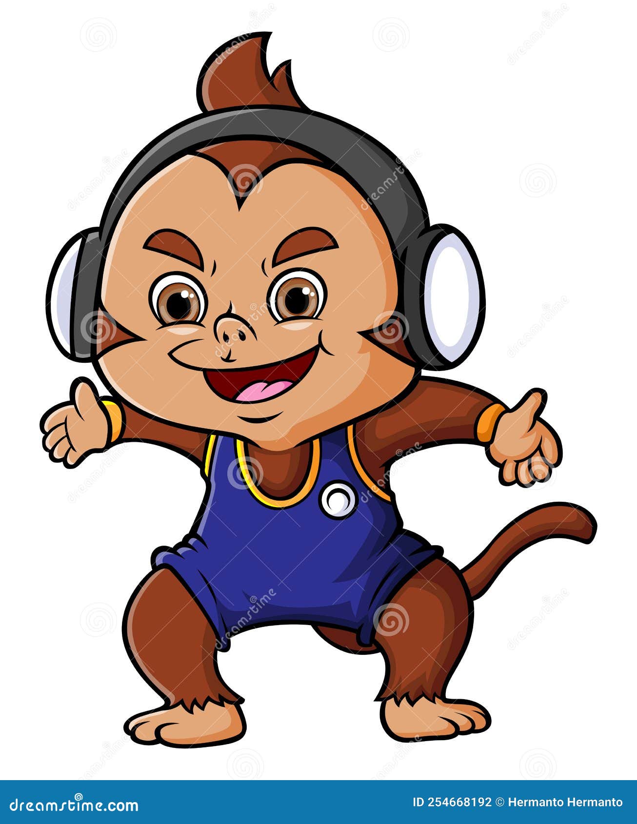 The Strong Monkey is Doing the Wrestling Stock Vector - Illustration of ...