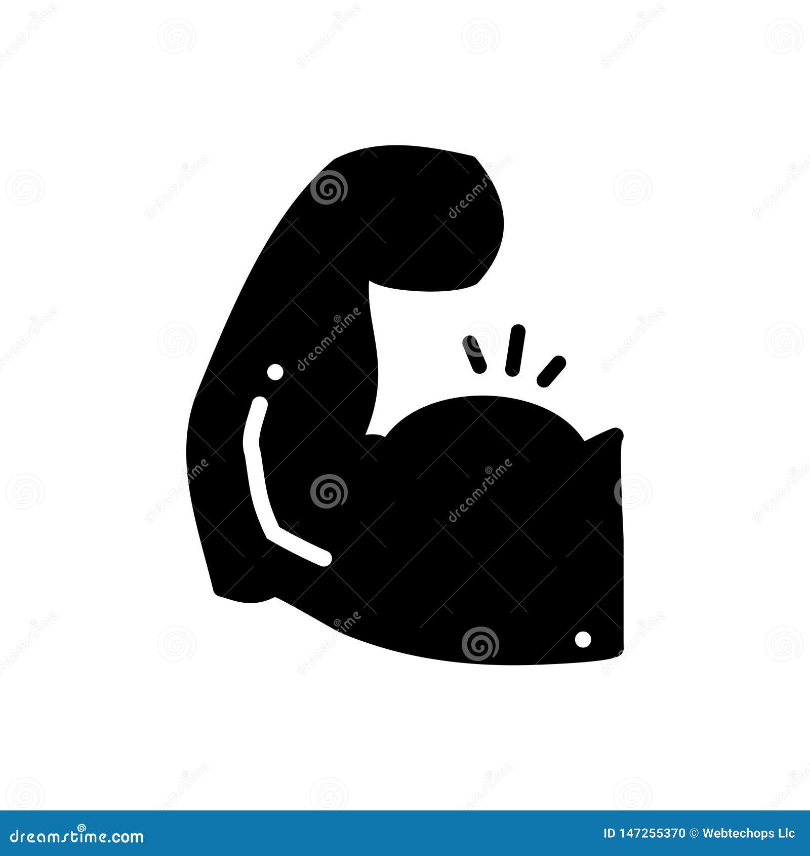 Black Solid Icon for Strong Muscles, Robust and Powerful Stock Vector ...
