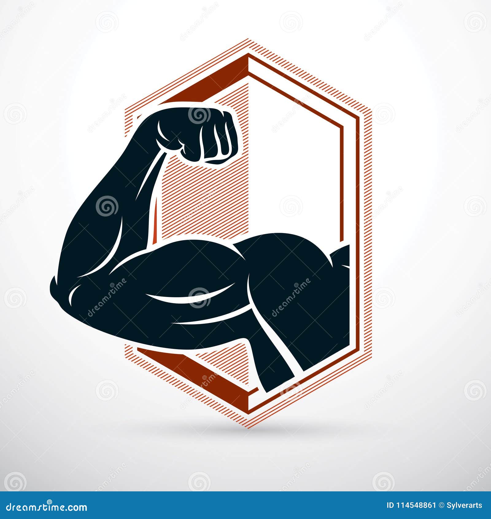 Strong Muscular Arm, Athlete Graphic Vector Illustration. Power Stock ...