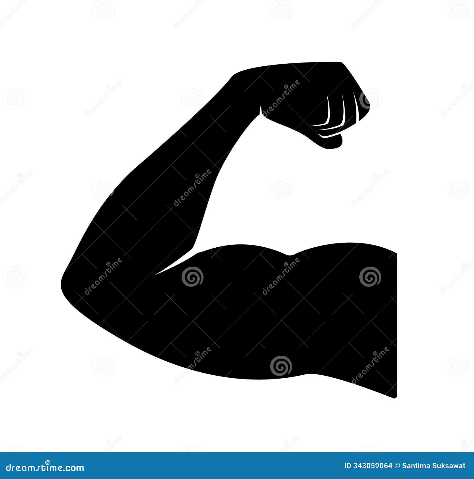 Strong Muscular Arm Vector Illustration Stock Vector - Illustration of ...