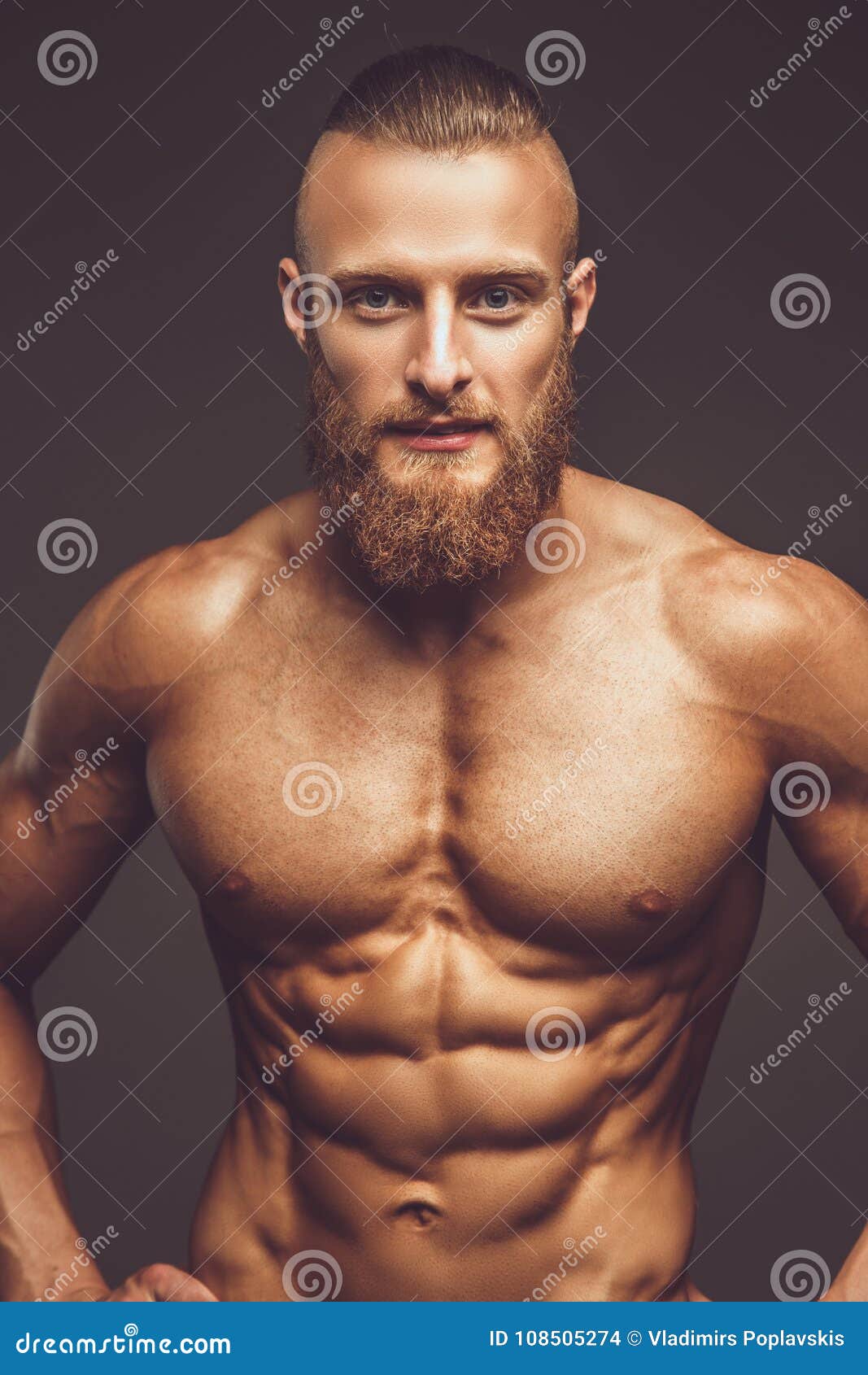 Muscular man with beard. stock photo. Image of caucasian - 108505274