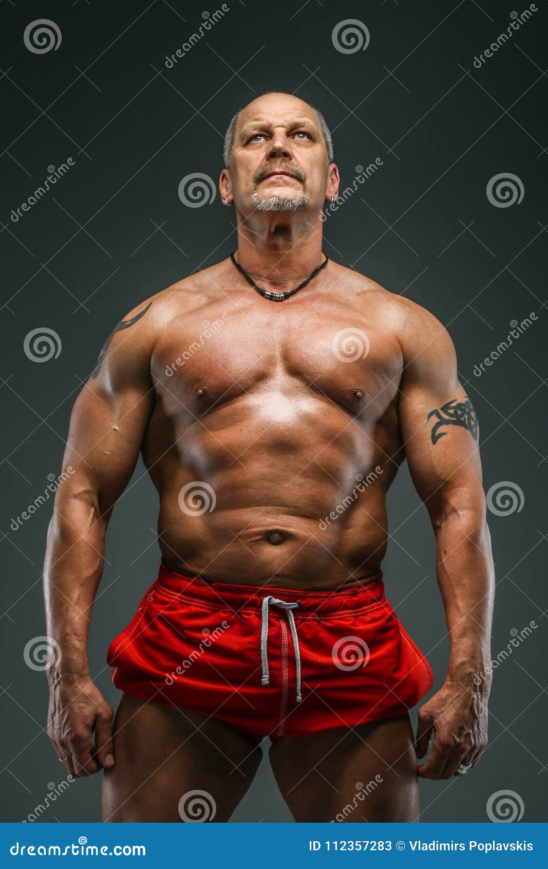 Strong Muscular Middle Age Man Stock Image - Image of isolated ...