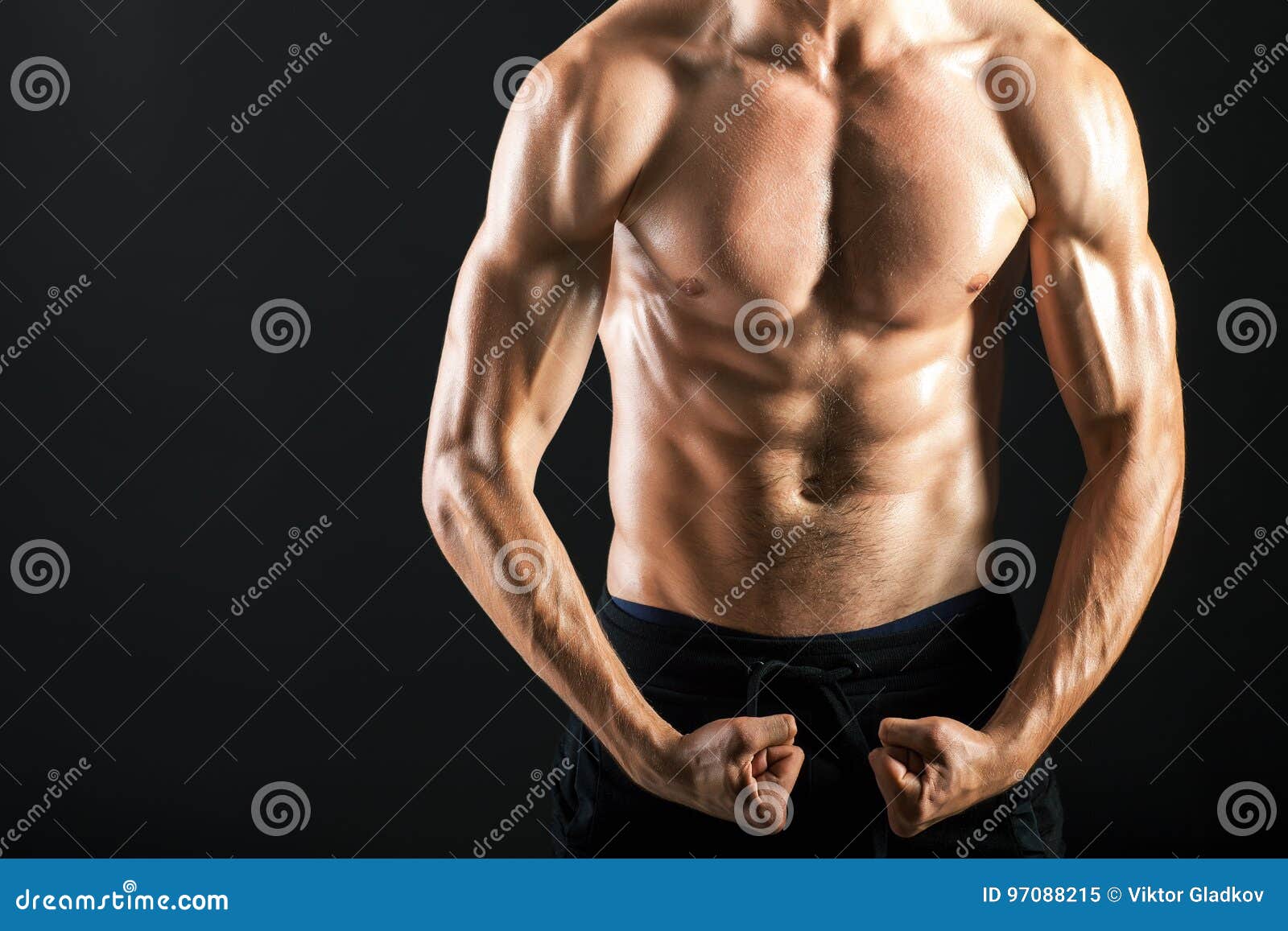 Strong Muscular Torso of Young Man Stock Image - Image of beauty ...