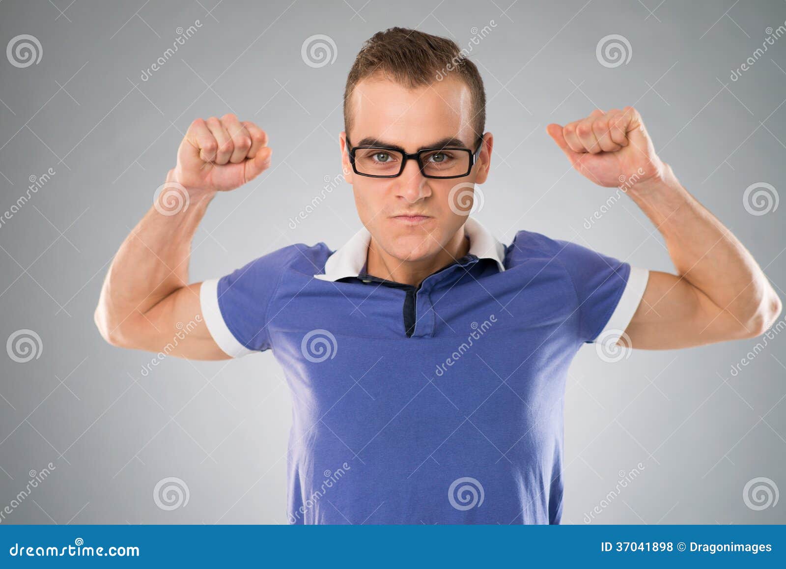 Strong nerd stock photo. Image of human, bicep, alone - 37041898