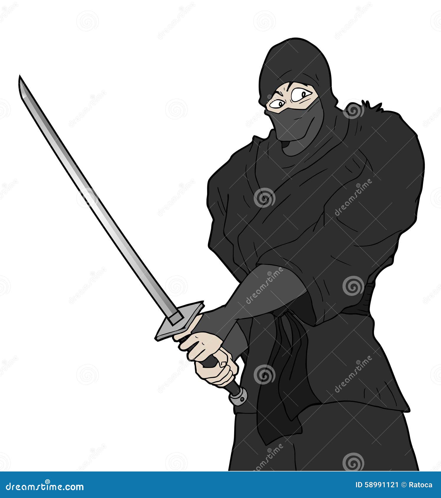 Strong ninja stock vector. Illustration of character - 58991121