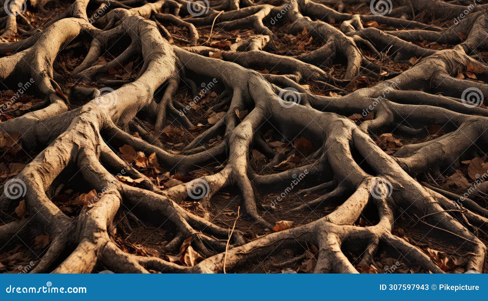 Strong oak tree roots stock image. Image of surface - 307597943