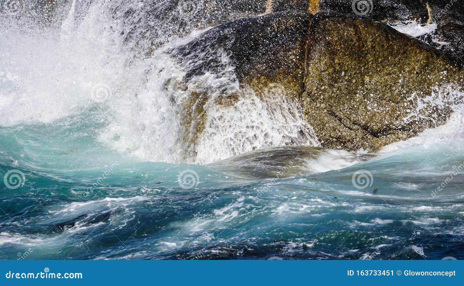 Strong Ocean Wave Hitting Rock Close Up Stock Image - Image of climate ...