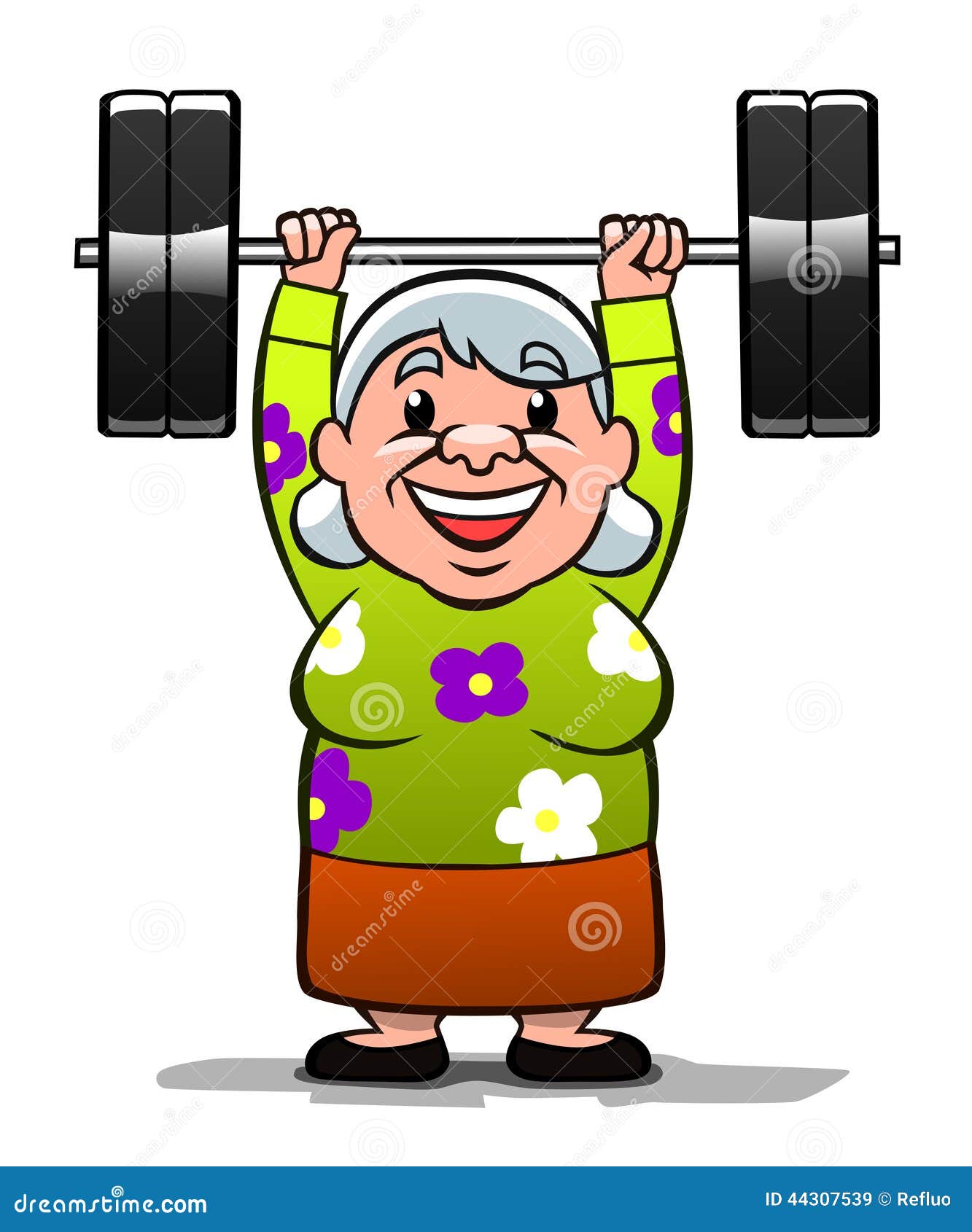 Strong old lady stock vector. Illustration of cheerful - 44307539