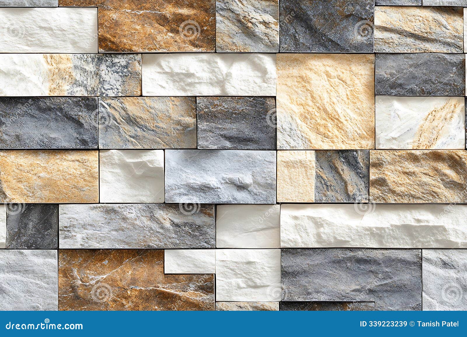 A Strong, Oversized Facade Tile with a Stone Texture Stock Illustration ...