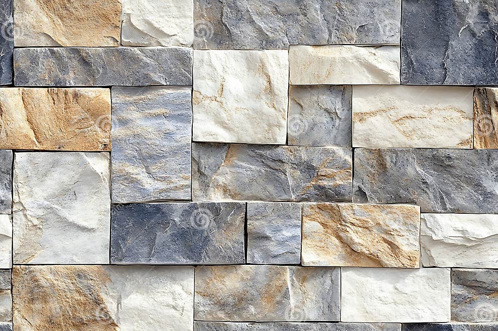 A Strong, Oversized Facade Tile with a Stone Texture Stock Illustration ...