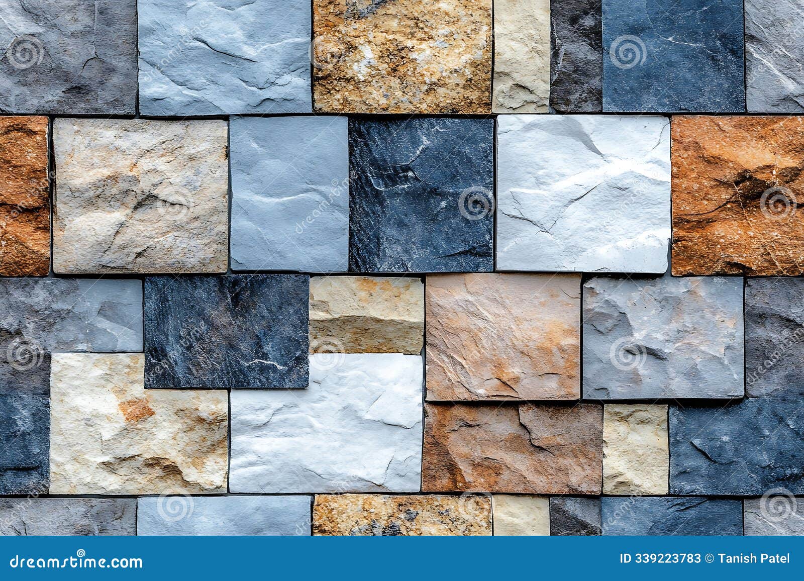 A Strong, Oversized Facade Tile with a Stone Texture Stock Illustration ...