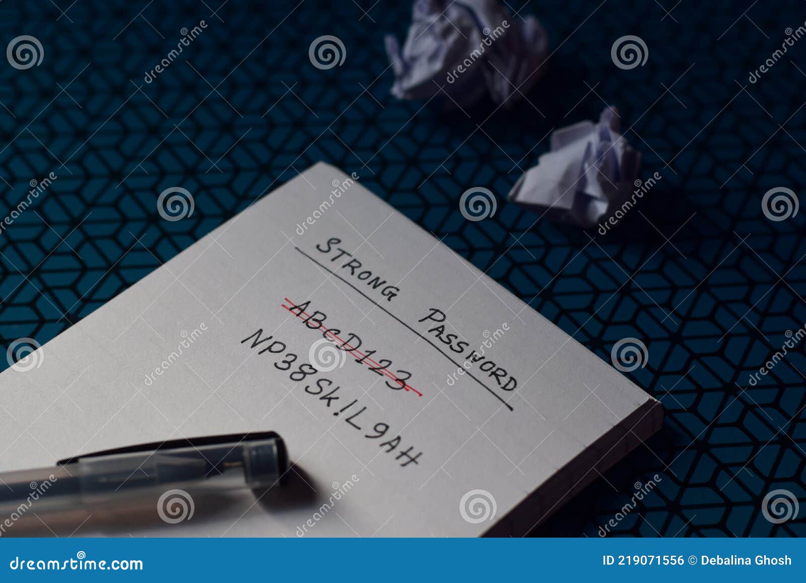 Strong Password Suggestion Written on a Notepad Stock Photo - Image of ...